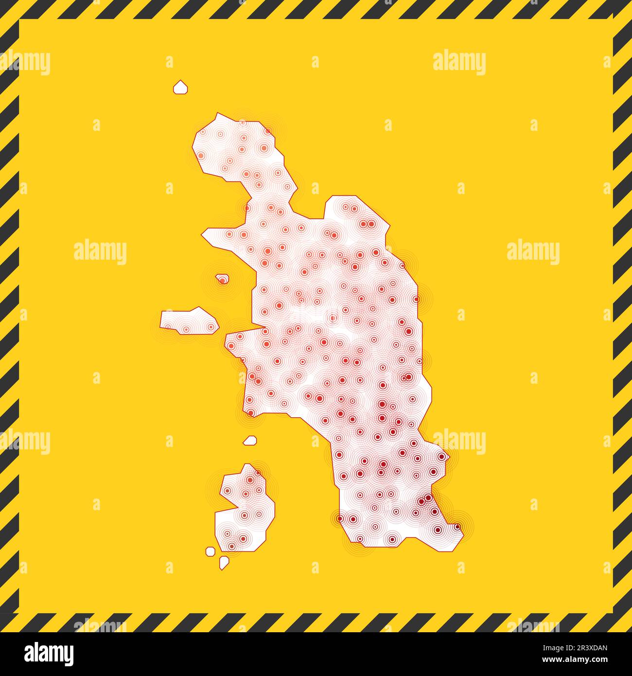 Pangkor Island closed - virus danger sign. Lockdown island icon. Black ...