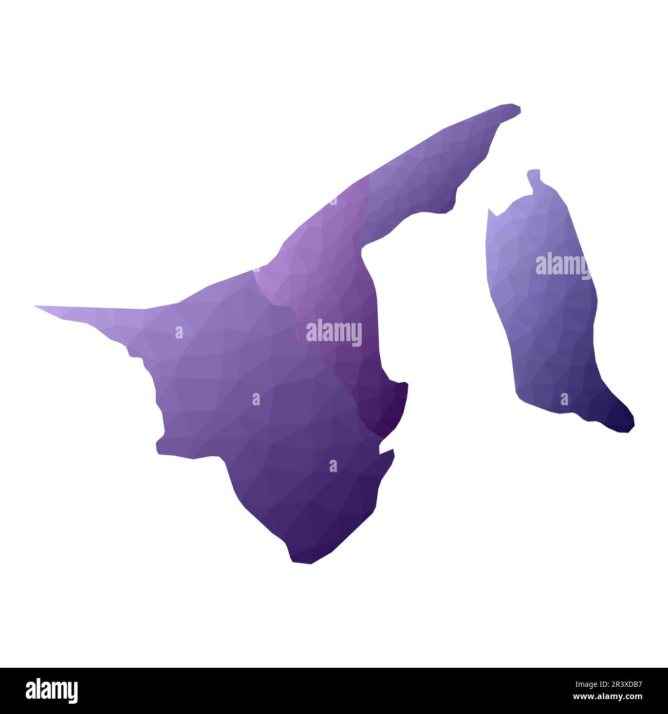 Brunei map. Geometric style country outline. Delightful violet vector illustration Stock Vector ...