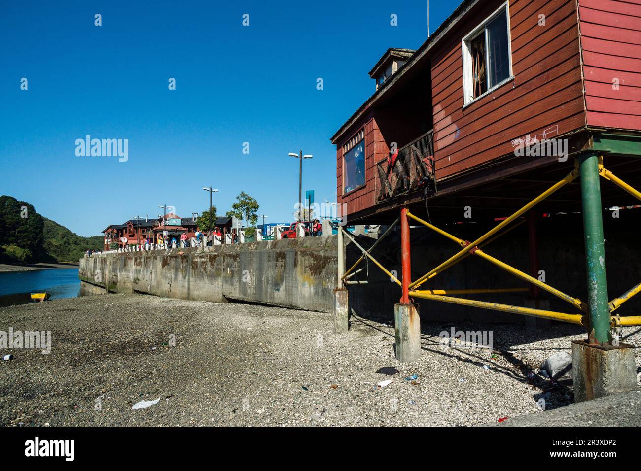 caleta y mercado de pescados y mariscos de Angelmó, Puerto Montt ...