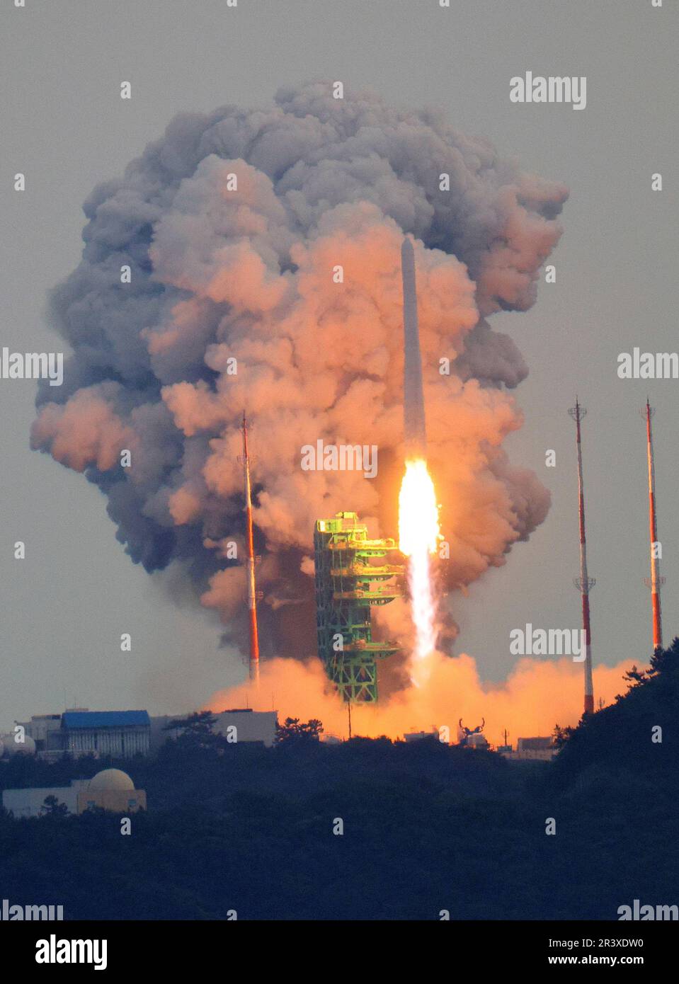 The Nuri rocket lifts off from a launch pad at the Naro Space Center in ...