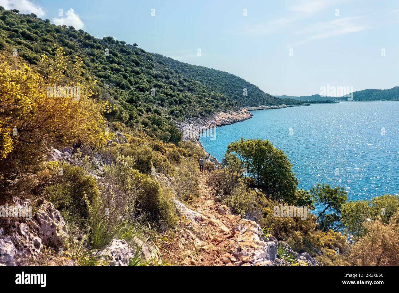 Following the coastal route into Demre on the Lycian Way, Demre, Turkey ...