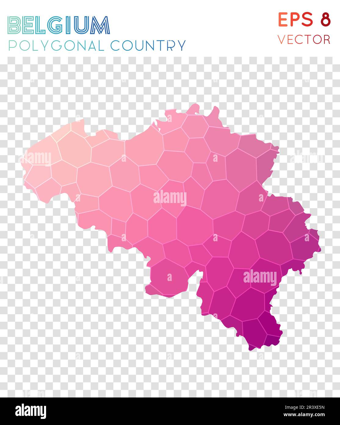 Belgium polygonal map, mosaic style country. Beauteous low poly style ...