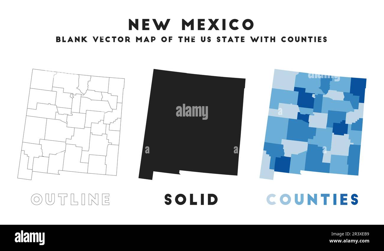 New Mexico map. Borders of New Mexico for your infographic. Vector US ...