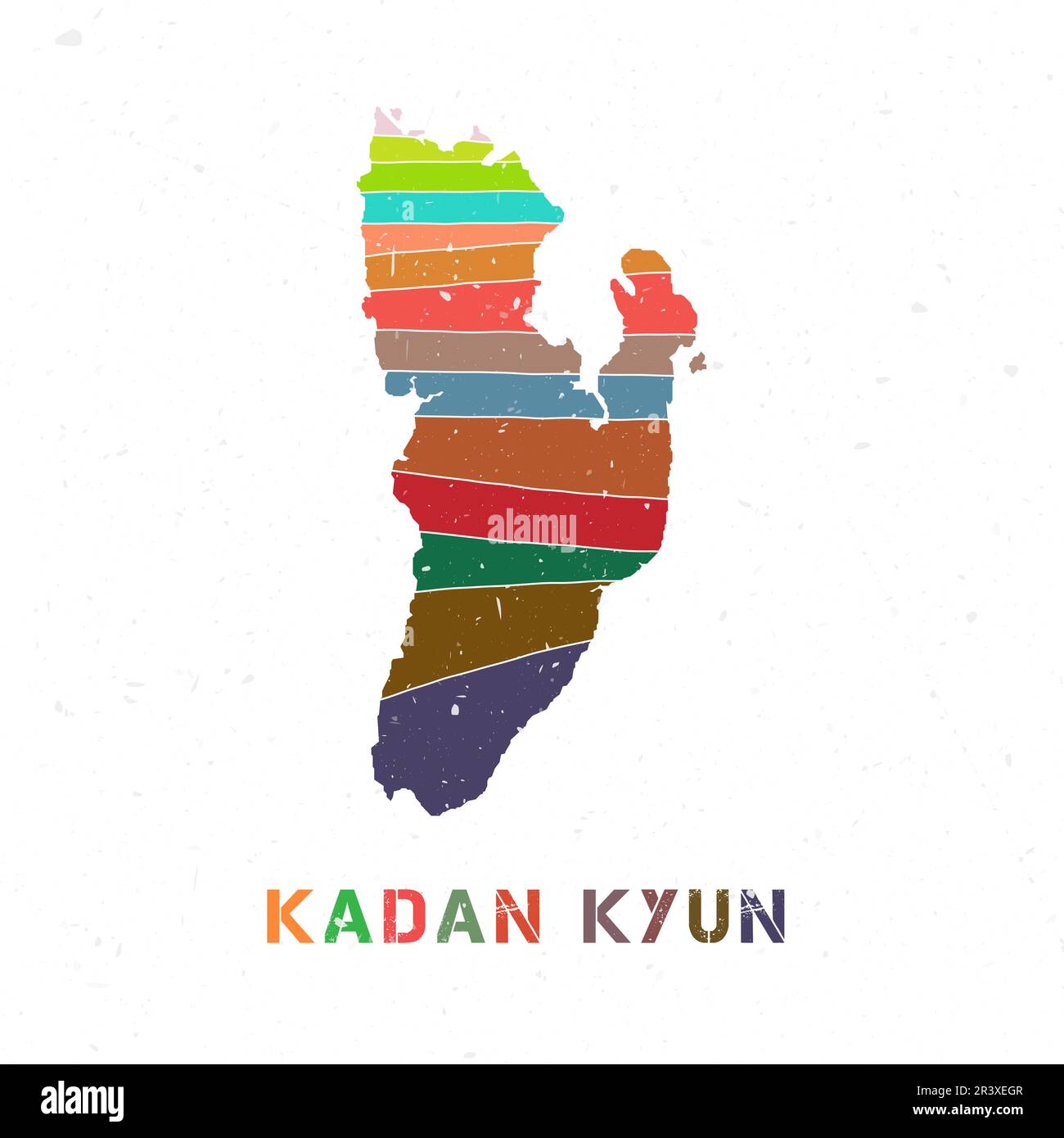 Kadan Kyun map design. Shape of the island with beautiful geometric ...