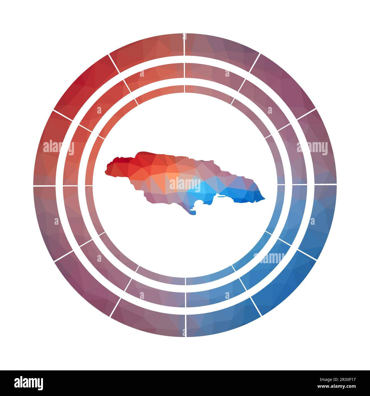 Jamaica badge. Bright gradient logo of country in low poly style ...