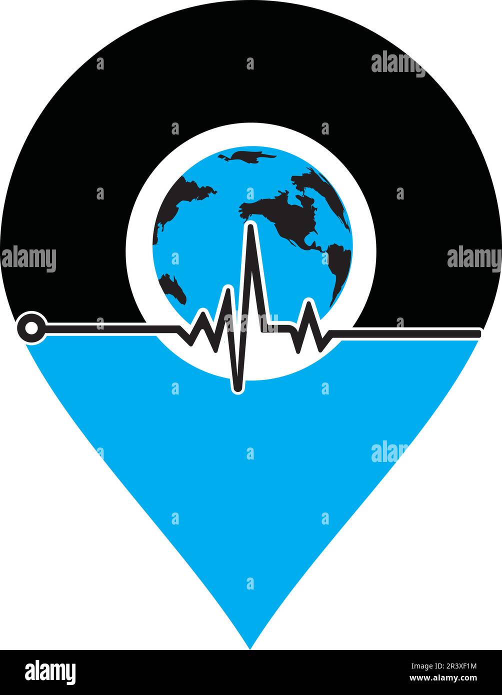 Pulse globe vector logo design icon. Pulse Cardiogram and Globe Icon ...