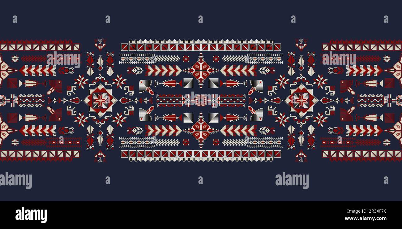 Horizontal pattern, border with traditional Palestinian Tatreez ...