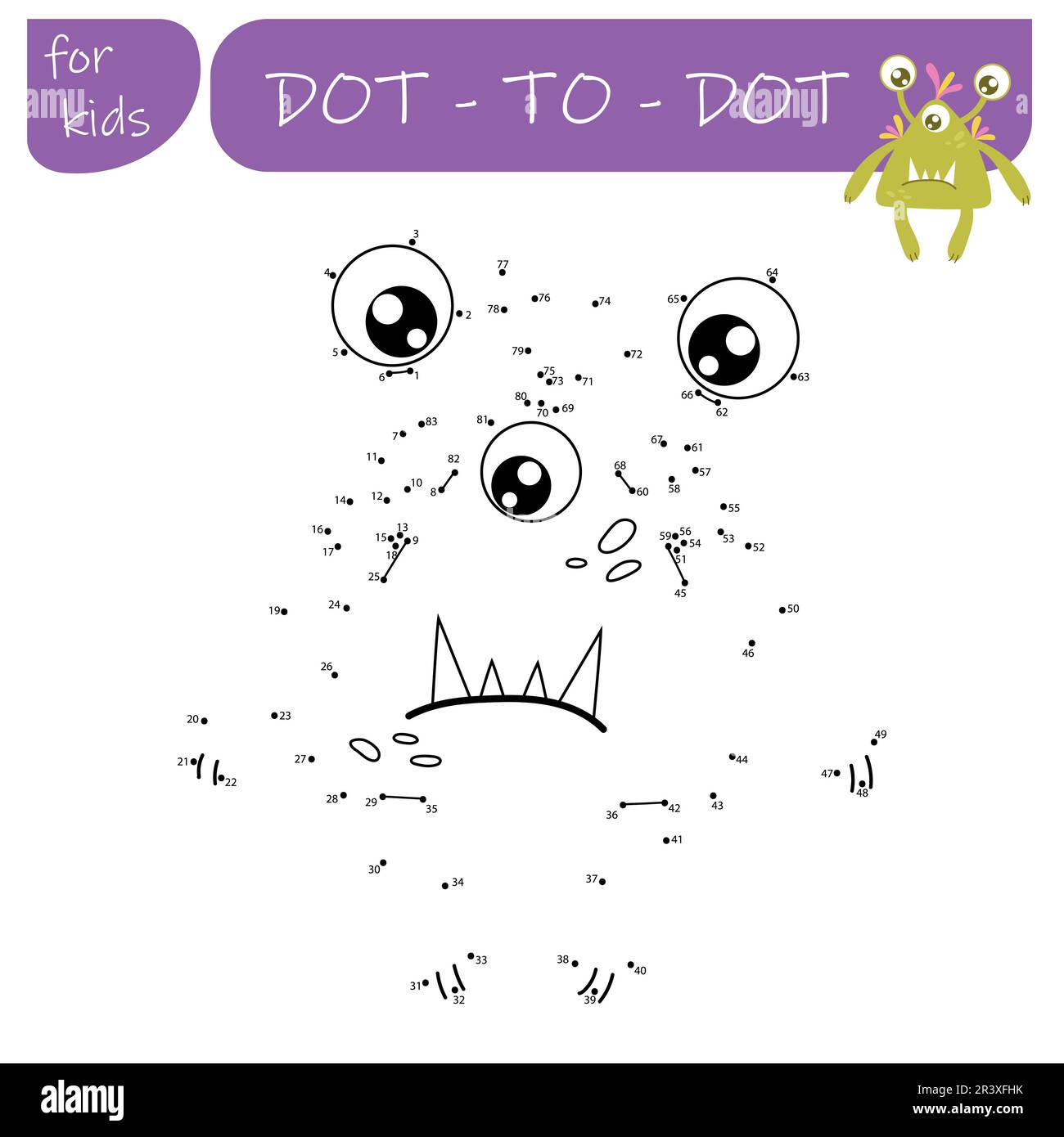 A game with numbers, a point-to-point educational game for children ...