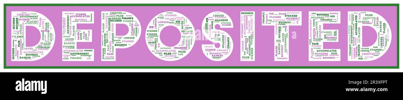 DEPOSITED text filled with related keywords of various sizes. Deposited ...