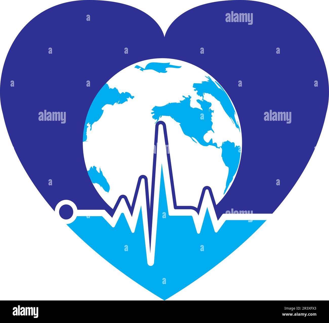 Pulse globe vector logo design icon. Pulse Cardiogram and Globe Icon ...