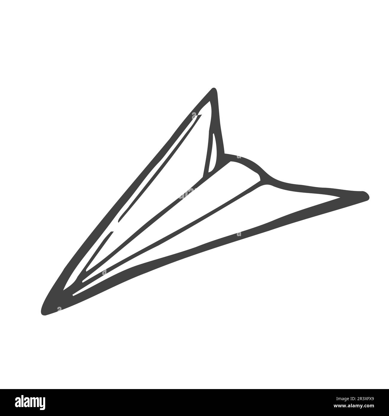 Simple paper plane doodle style - isolated vector Stock Vector Image ...