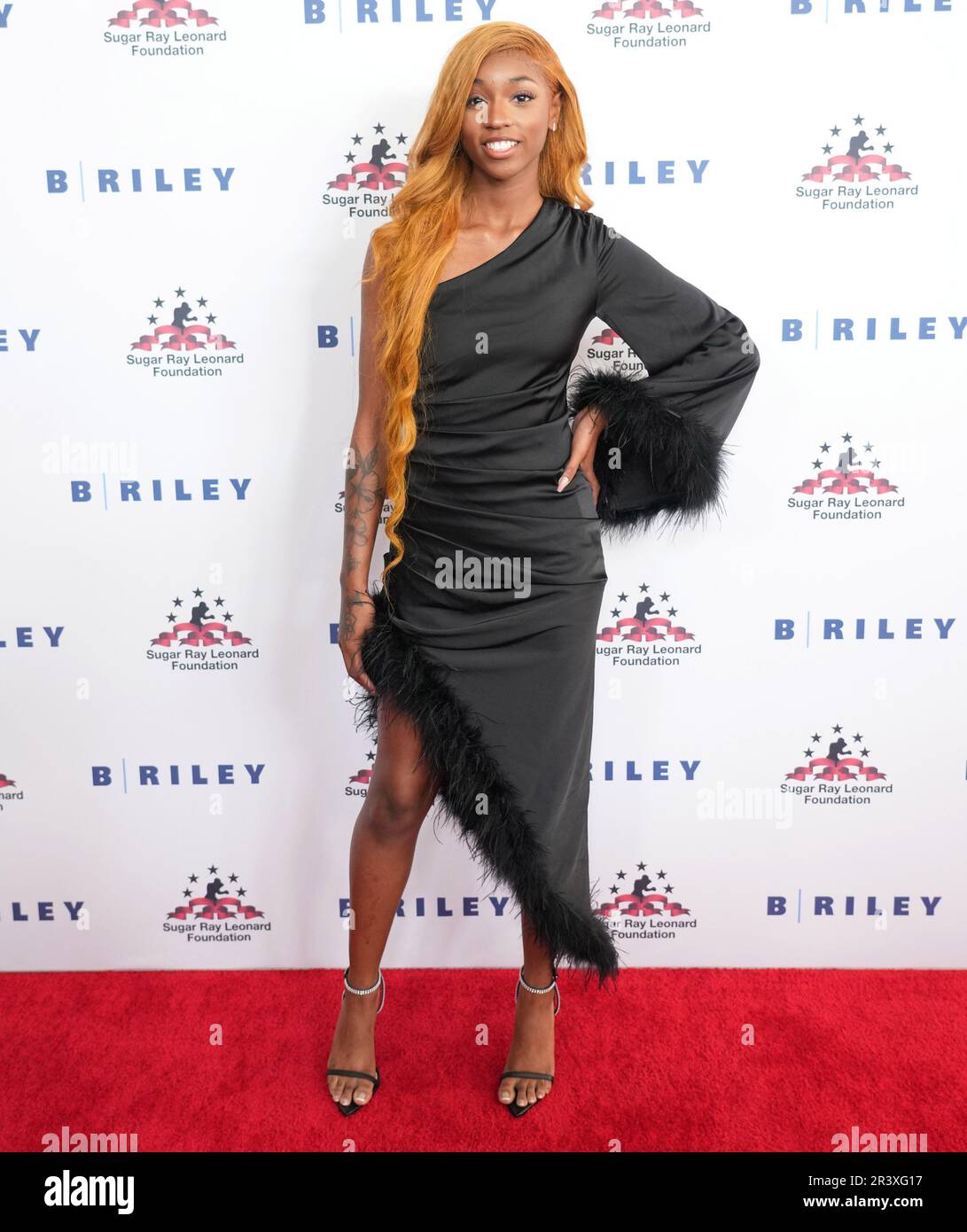 Gabby Samone arrives at the 12th Annual Sugar Ray Leonard Foundation ...