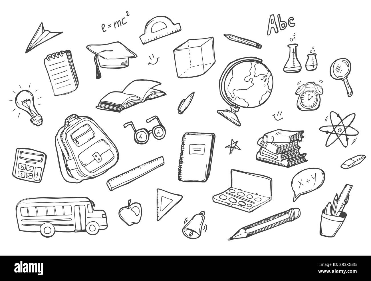 School element in doodle or sketch style on notebook illustration Stock ...