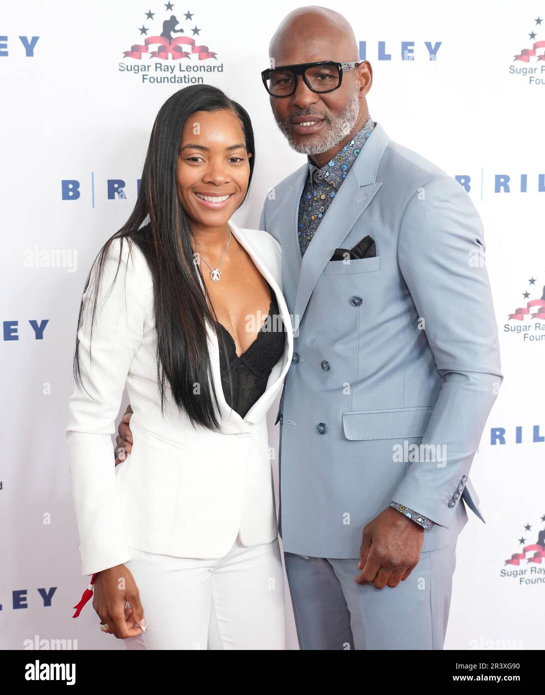 (L-R) Joy Tate and Bernard Hopkins at the 12th Annual Sugar Ray Leonard ...