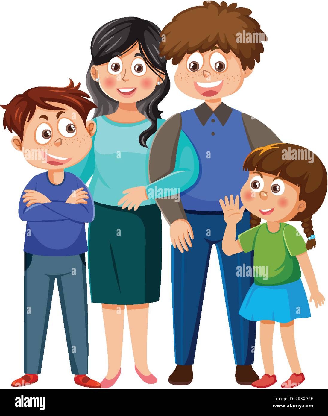 Happy family cartoon isolated illustration Stock Vector Image & Art - Alamy