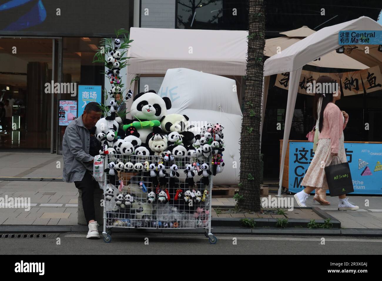 Panda elements can be seen everywhere in Chengdu City, southwest China ...