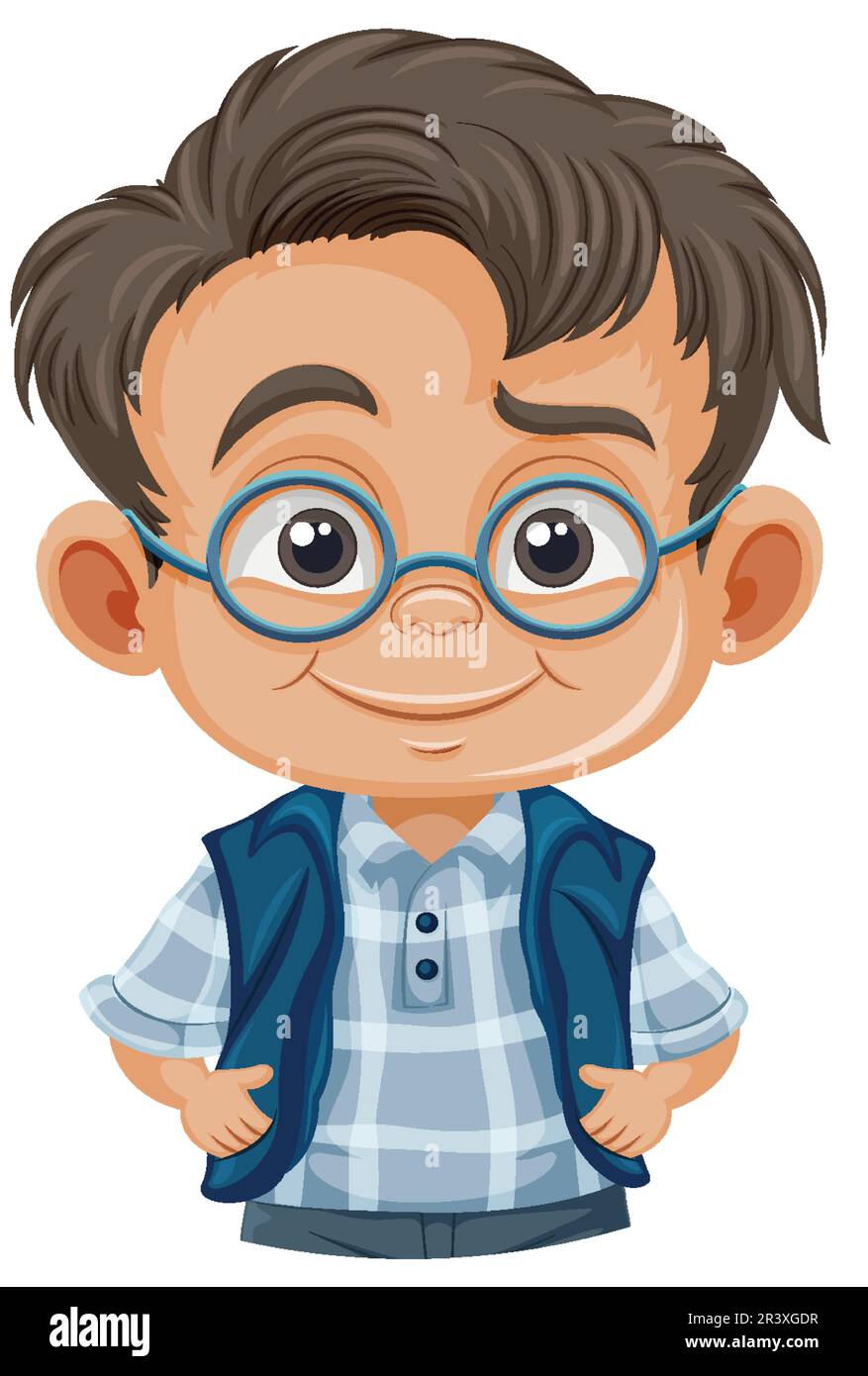 Cute nerdy boy cartoon character illustration Stock Vector Image & Art ...