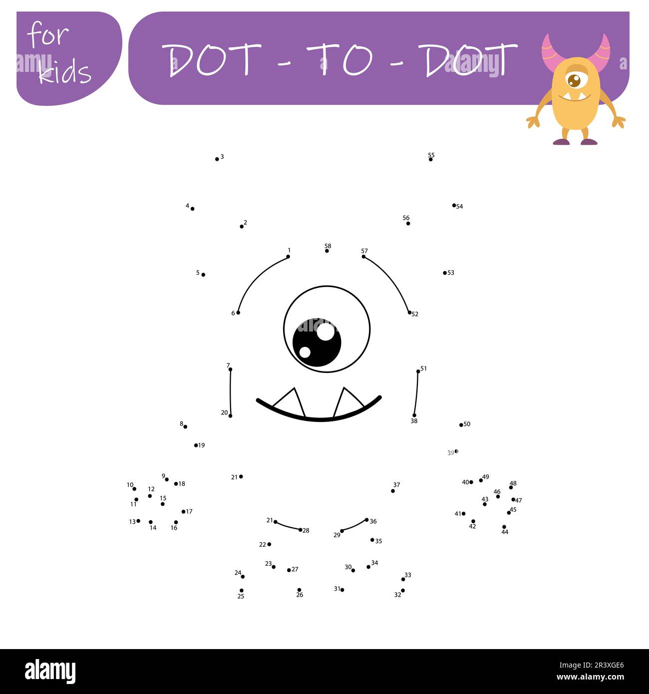 A game with numbers, a point-to-point educational game for children ...