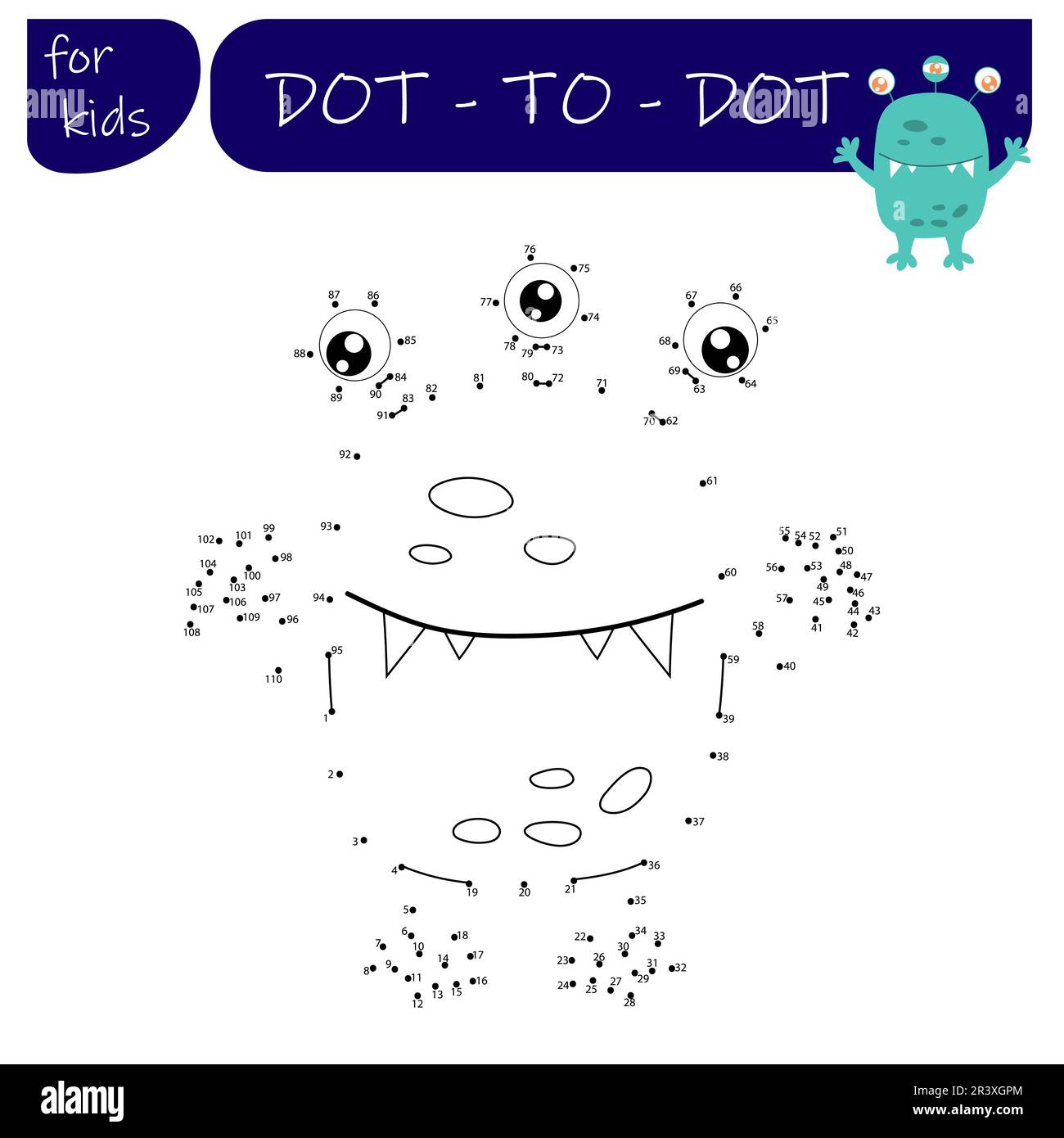 A game with numbers, a point-to-point educational game for children ...