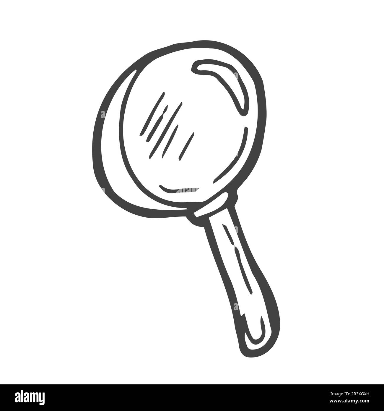 Magnifying glass vector sketch Black and White Stock Photos & Images ...