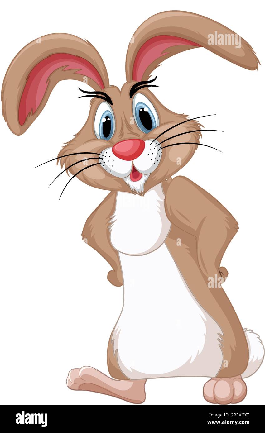 Adorable Brown Rabbit Standing Up illustration Stock Vector Image & Art ...
