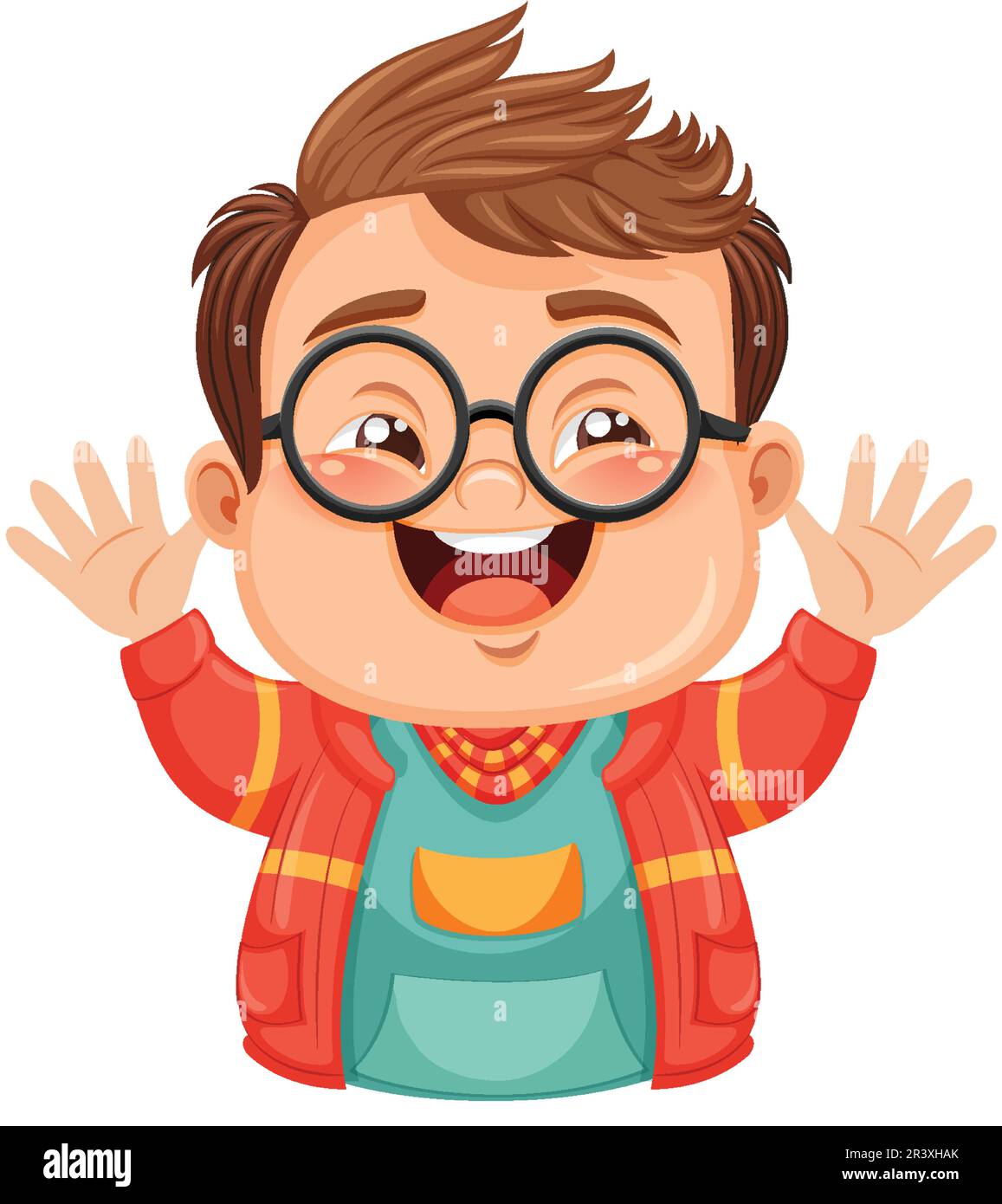 Cute nerdy boy cartoon character illustration Stock Vector Image & Art ...