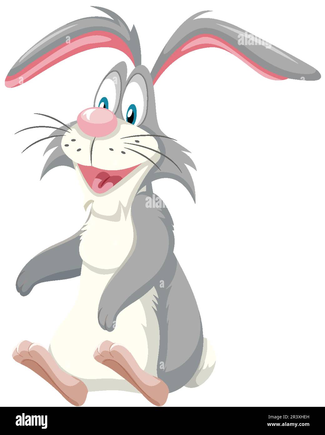 Cute playful rabbit cartoon character illustration Stock Vector Image ...