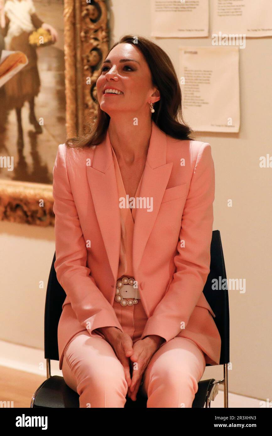 Britain's Kate, the Princess of Wales, sits, during a visit to the ...