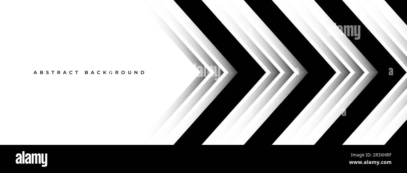 Abstract vector arrows background. White and black dynamic arrows with ...