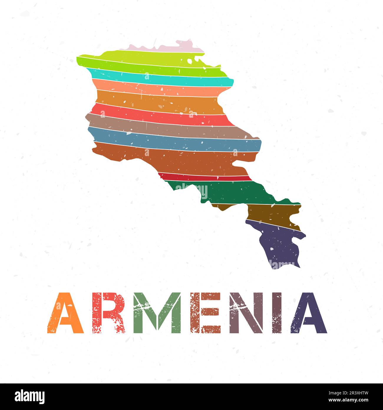 Armenia map design. Shape of the country with beautiful geometric waves ...
