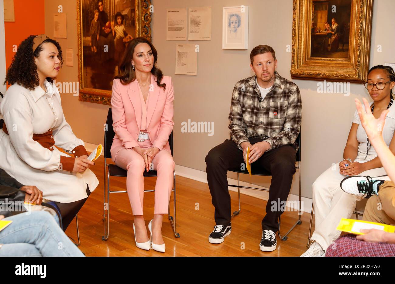 Britain's Kate, the Princess of Wales, sits, during a visit to the ...