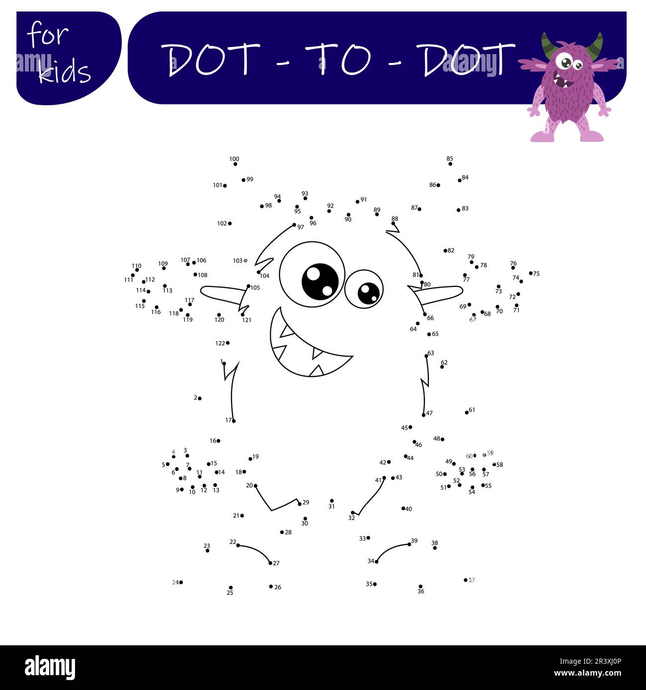 A game with numbers, a point-to-point educational game for children ...