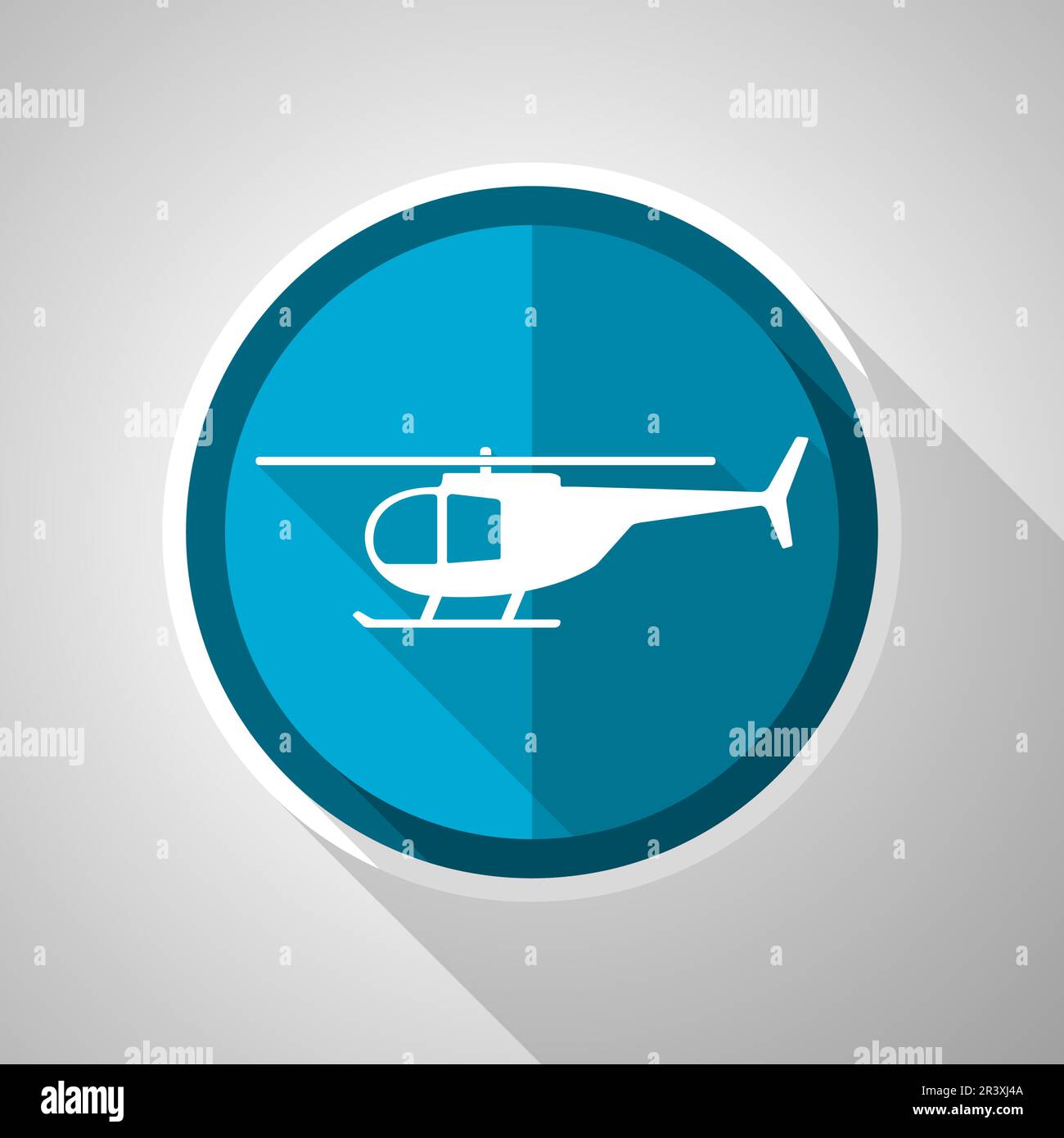 Helicopter, transport concep symbol, flat design vector blue icon with ...