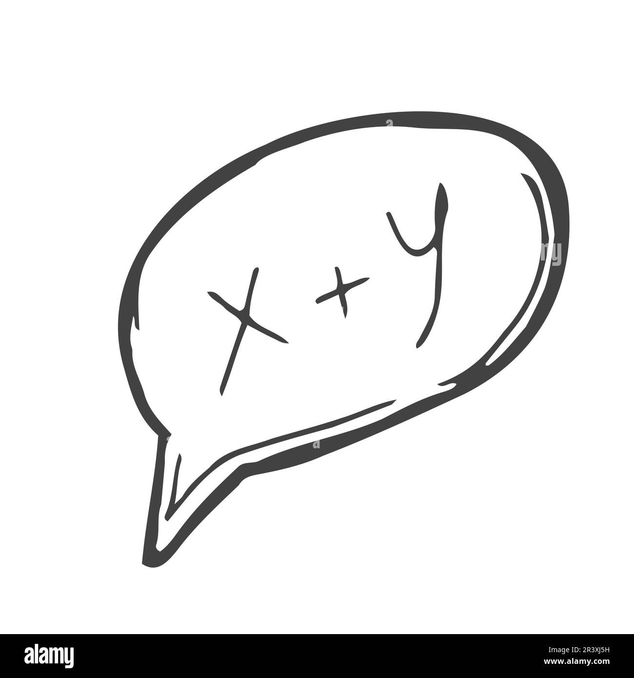 Free hand drawing of school copybook sheet and sign x plus y and ...