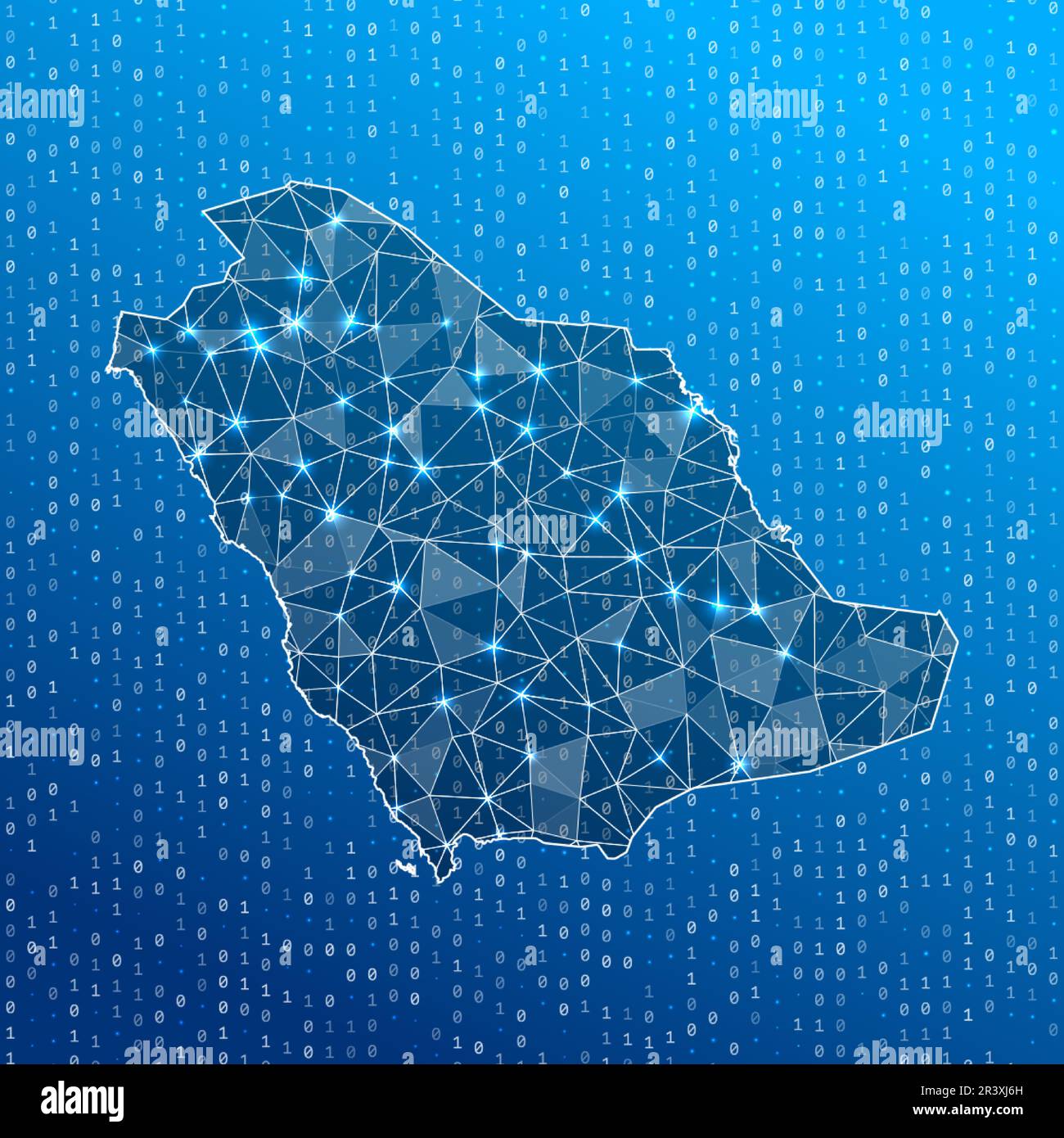 Network map of Saudi Arabia. Country digital connections map ...