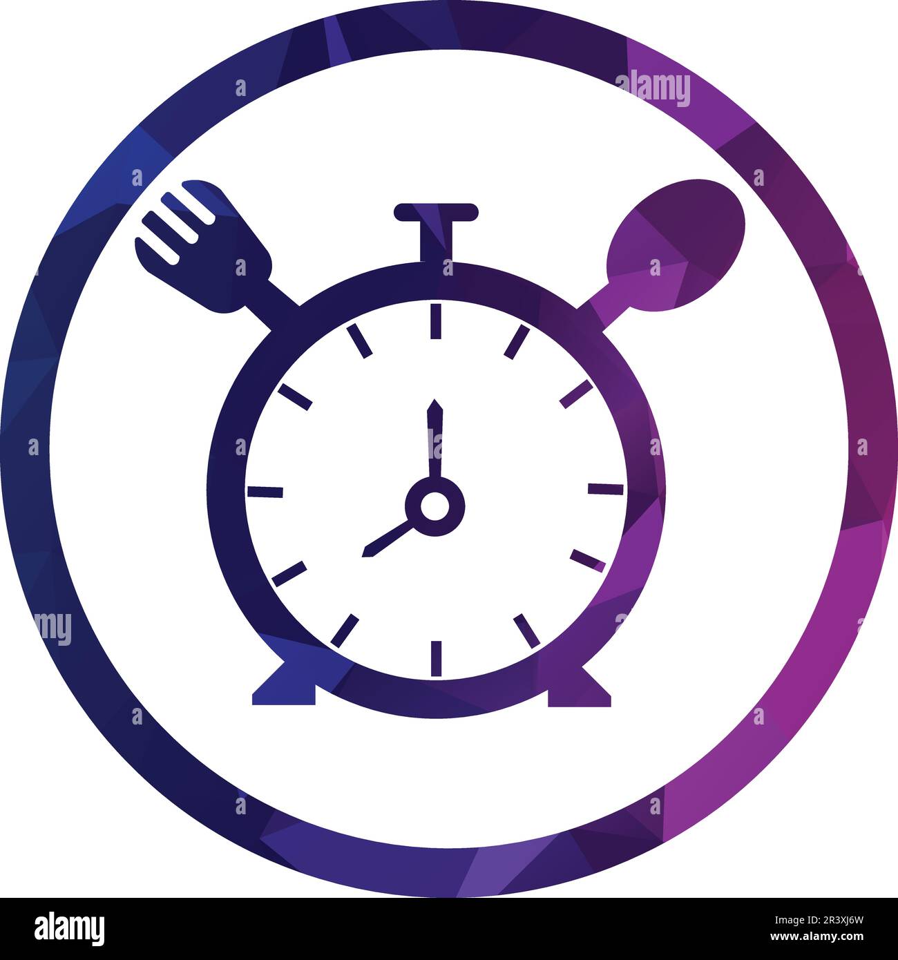 Eat time vector logo template. This logo with clock, spoon and fork symbol. Suitable for home ...