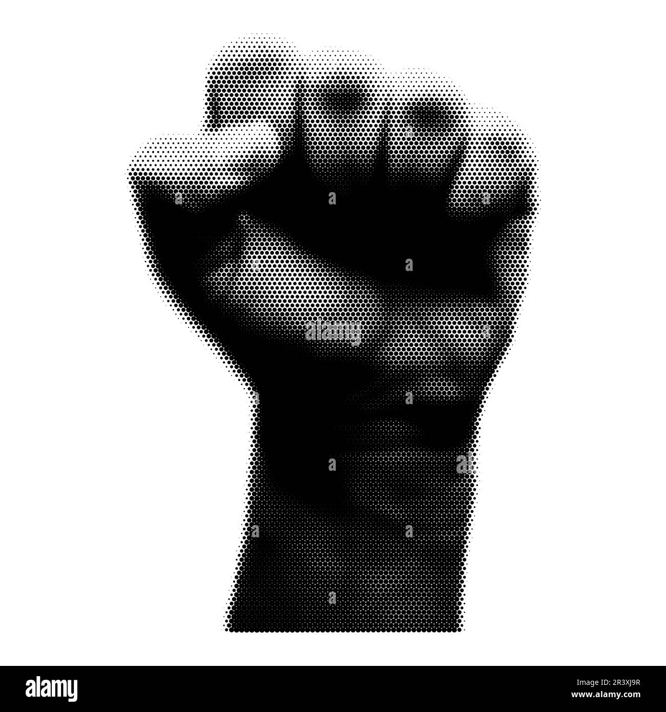 Halftone human hand. Collage design element in trendy magazine style ...