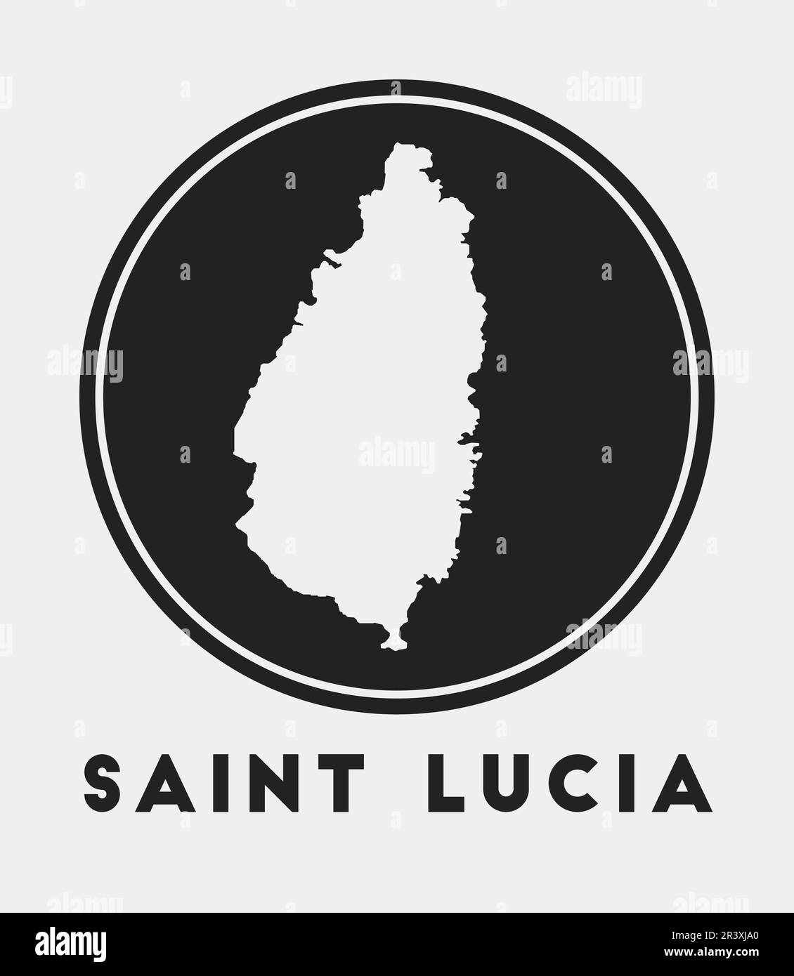 Saint Lucia icon. Round logo with island map and title. Stylish Saint ... Saint Lucia icon. Round logo with island map and title. Stylish Saint ...