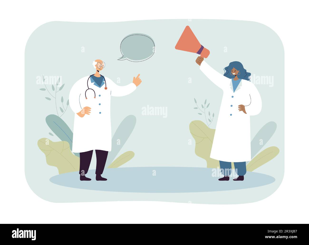 Female doctor speech bubble Cut Out Stock Images & Pictures - Alamy