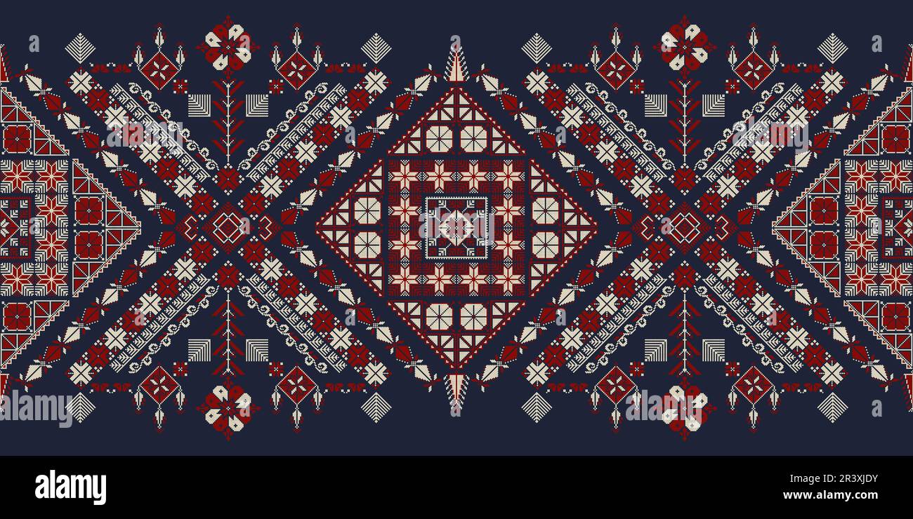 Horizontal pattern, border with traditional Palestinian Tatreez ...