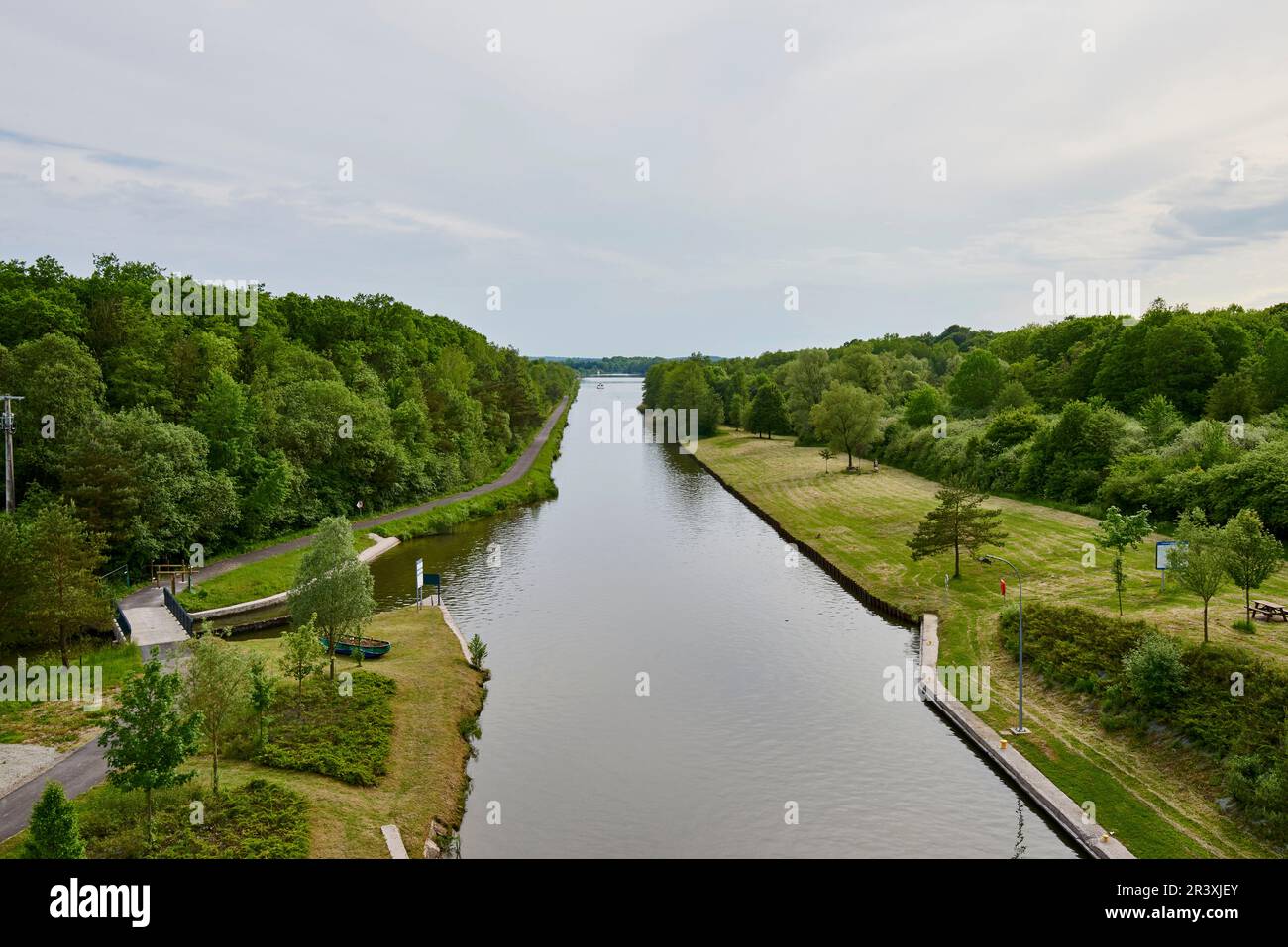Overview of the Canal de la Marne au Rhin (Marne-Rhine Canal) from the ...
