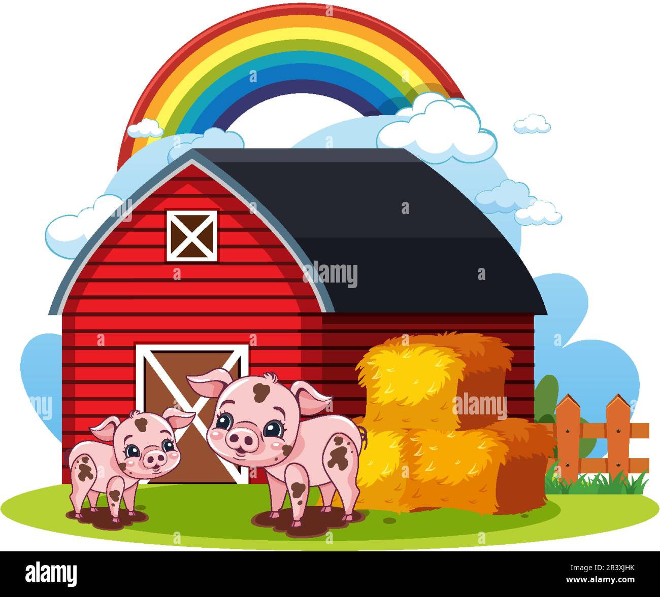 Adorable Pigs in the Farm illustration Stock Vector Image & Art - Alamy