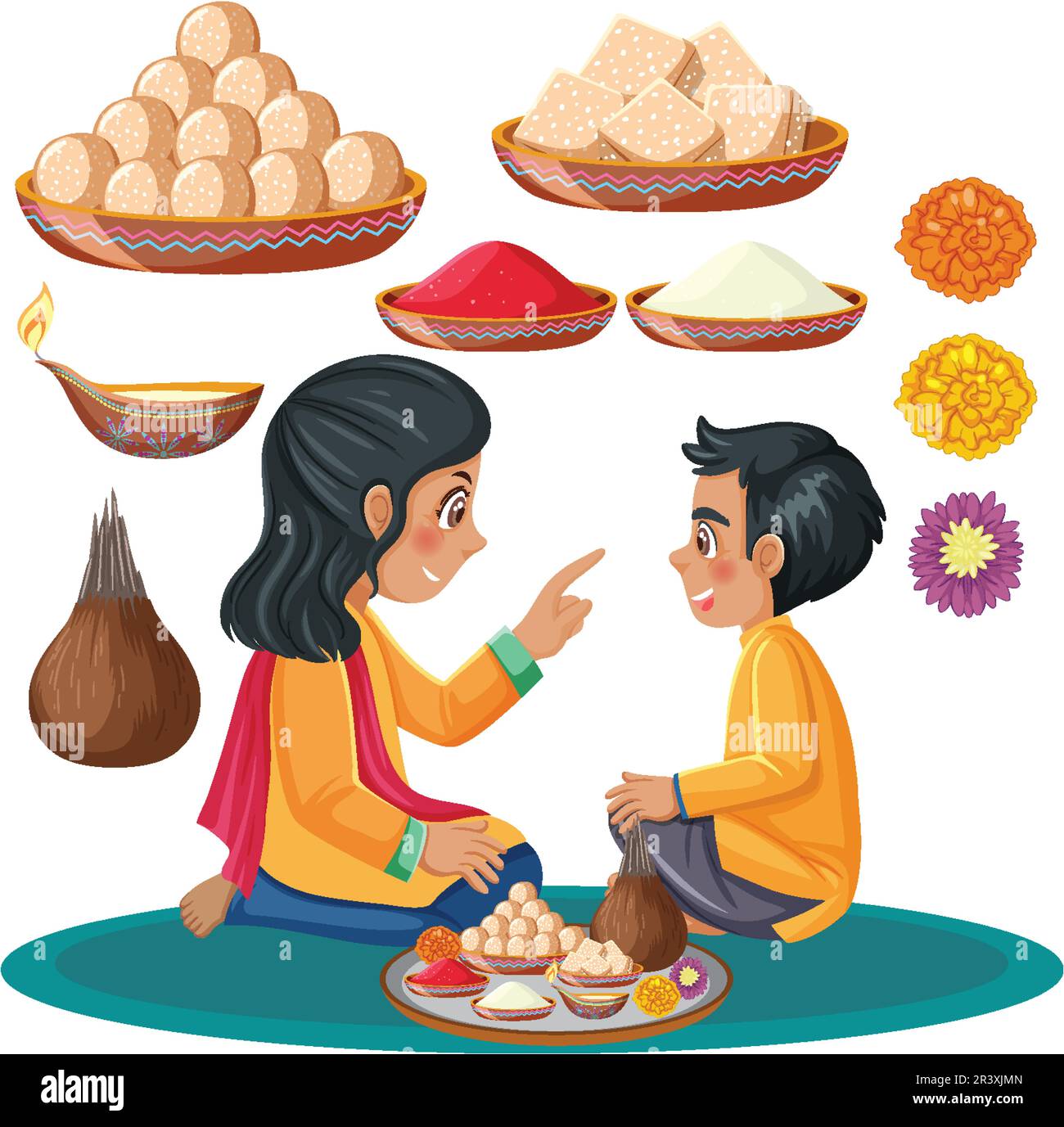 Indian Bhai Dooj festival element illustration Stock Vector Image & Art ...