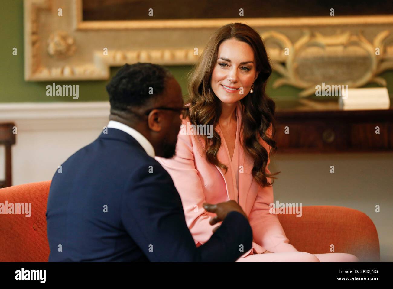 Britain's Kate, the Princess of Wales, sits, during a visit to the ...