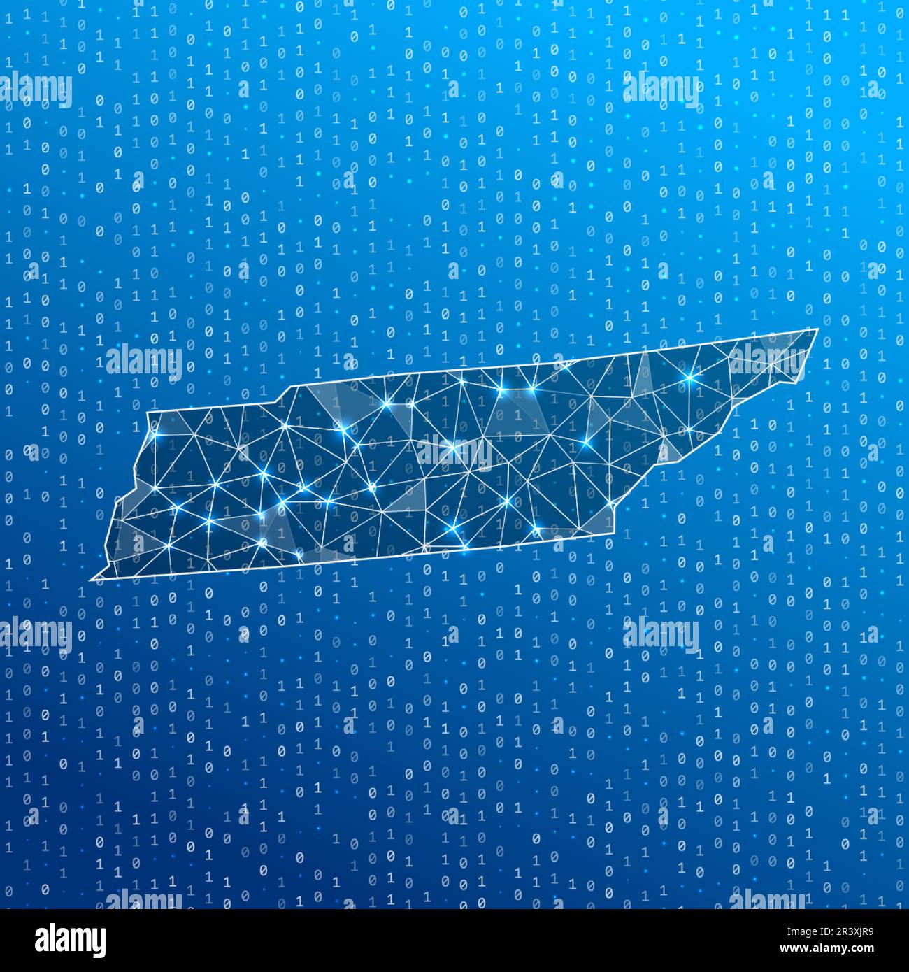 Network map of Tennessee. US state digital connections map. Technology ...