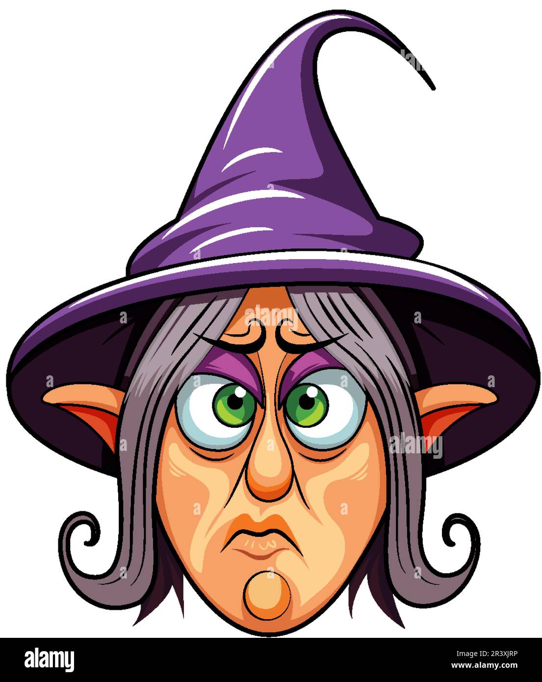 A grumpy witch cartoon character illustration Stock Vector Image & Art ...