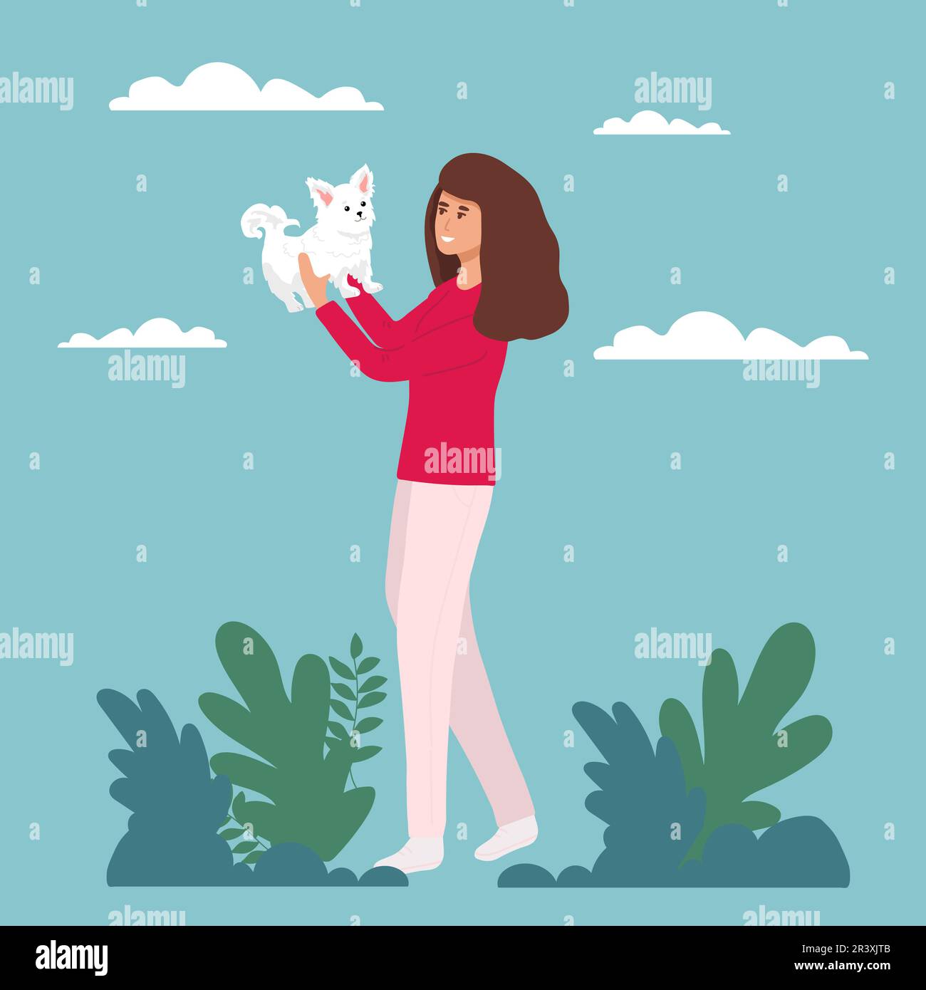 Boyfriend Holding his Dog and Girlfriend Holding her Cat. Married ...