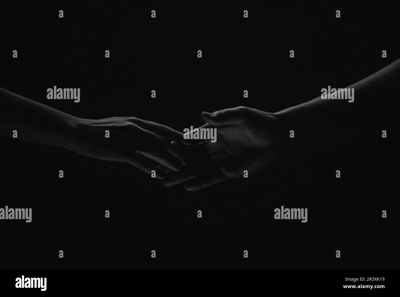 Two hands reaching toward. Helping hand outstretched for salvation on ...