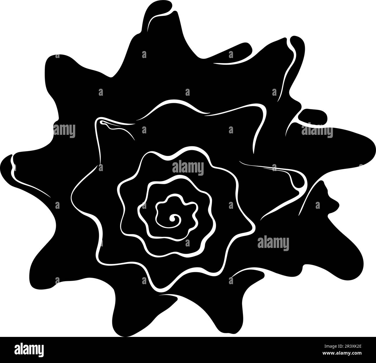 Spiral spiked seashell front view silhouette Stock Vector Image & Art ...