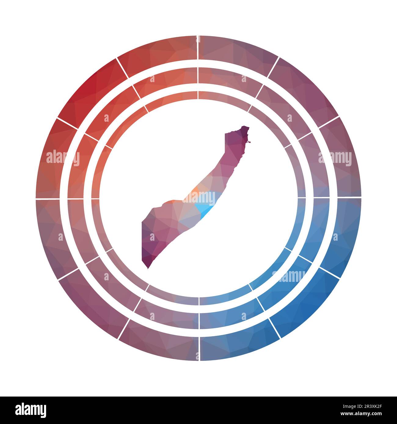 Somalia badge. Bright gradient logo of country in low poly style ...
